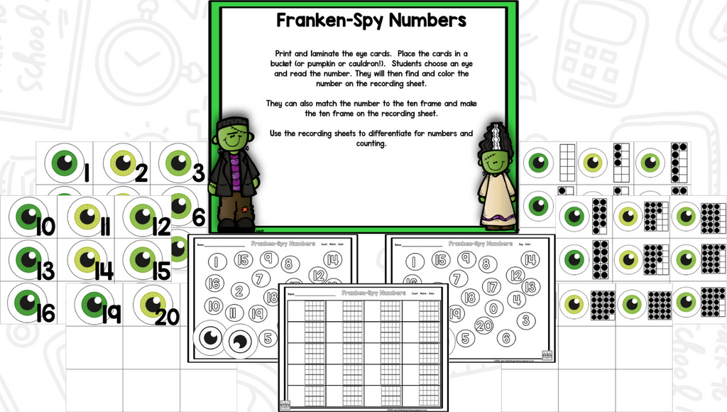 Frankenstein Halloween Math and Literacy Centers – The Kindergarten ...