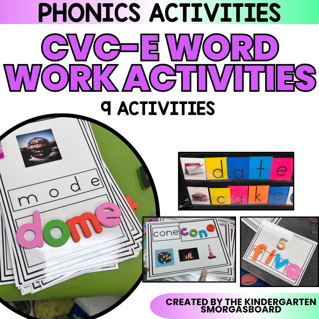 CVC-E Activities and Silent E Worksheets: Vowel Word Work Activities ...
