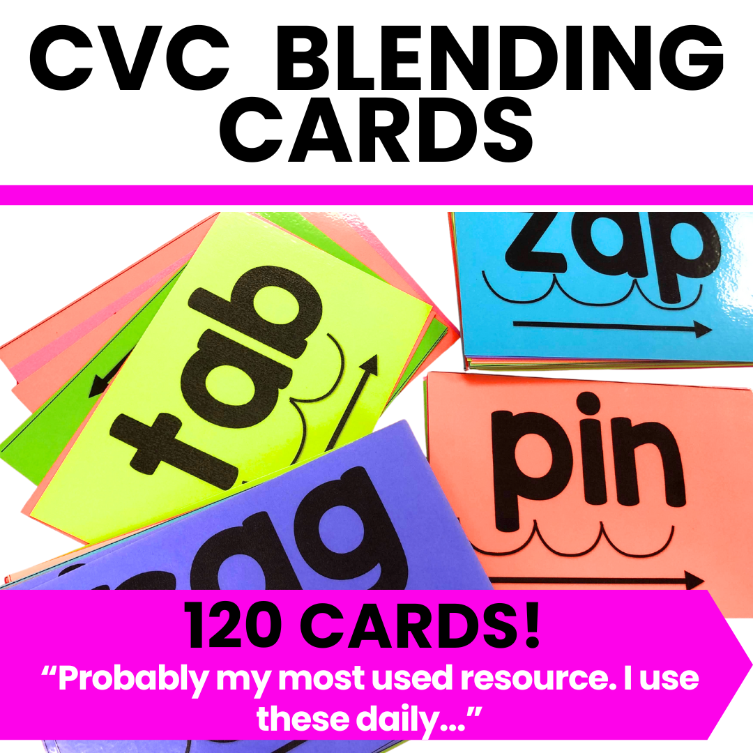 CVC Word Blending Cards – The Kindergarten Smorgasboard Online Store