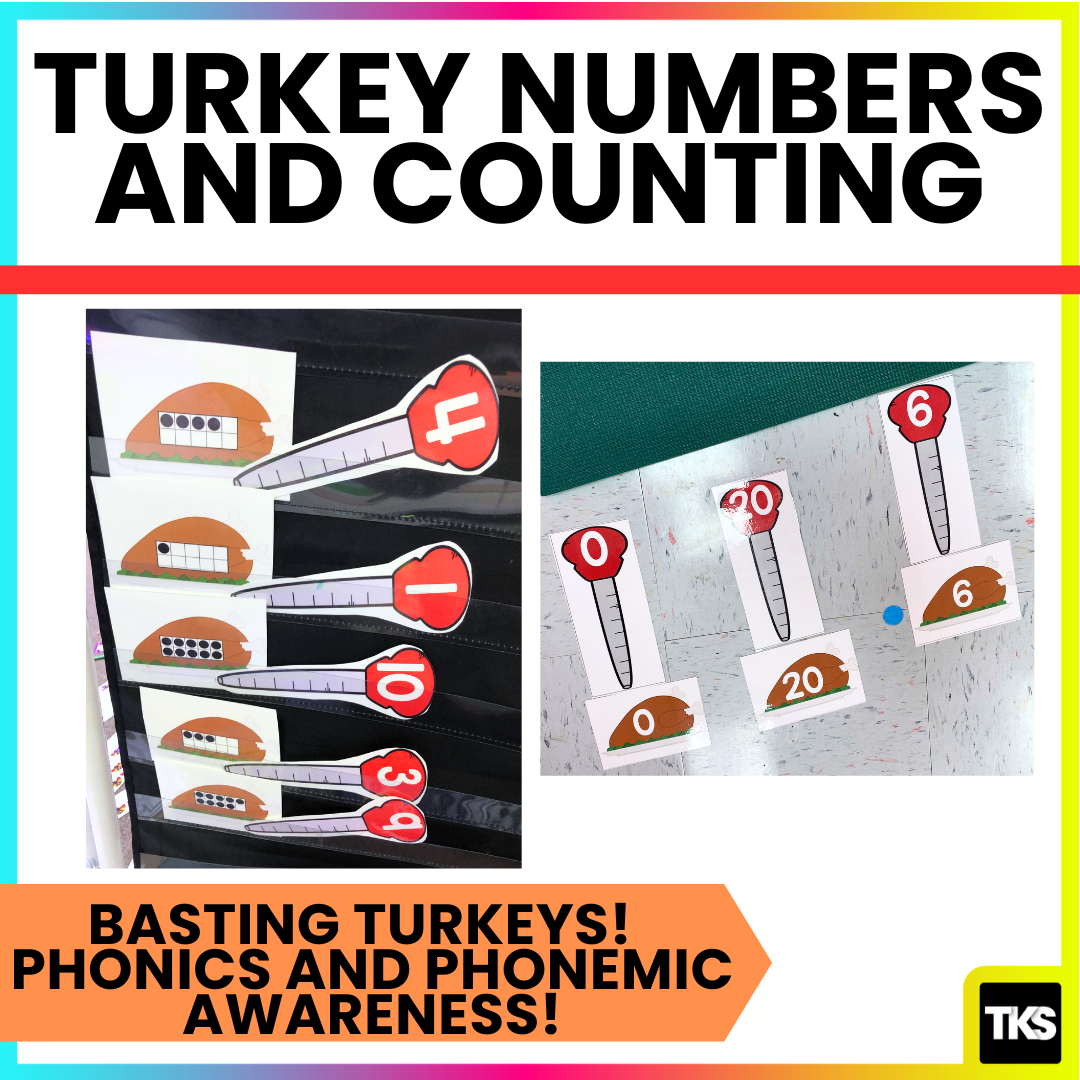 Thanksgiving Math Centers – Turkey Counting Games for Kindergarten Num ...