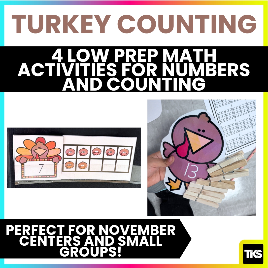 Thanksgiving Math Centers & Counting Activities – Easy Prep & High Eng ...