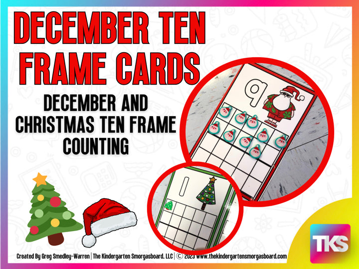 December Ten Frame Cards – The Kindergarten Smorgasboard Online Store