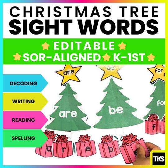 Christmas Tree Editable Sight Words – The Kindergarten Smorgasboard ...