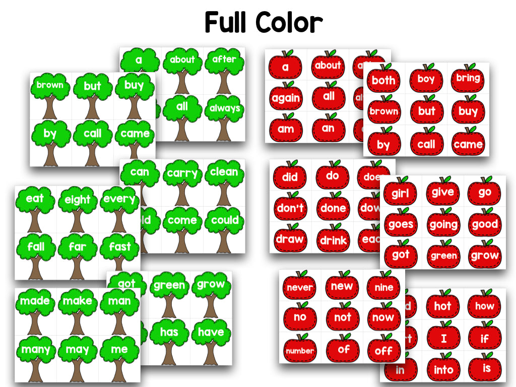 Apple Tree Sight Words – The Kindergarten Smorgasboard Online Store