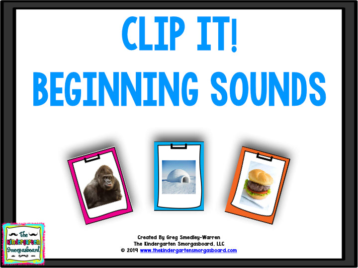 Clip It! Beginning Sounds – The Kindergarten Smorgasboard Online Store