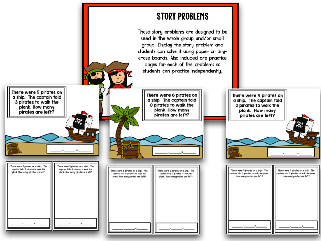 Pirate Addition and Subtraction BUNDLE! – The Kindergarten Smorgasboard ...