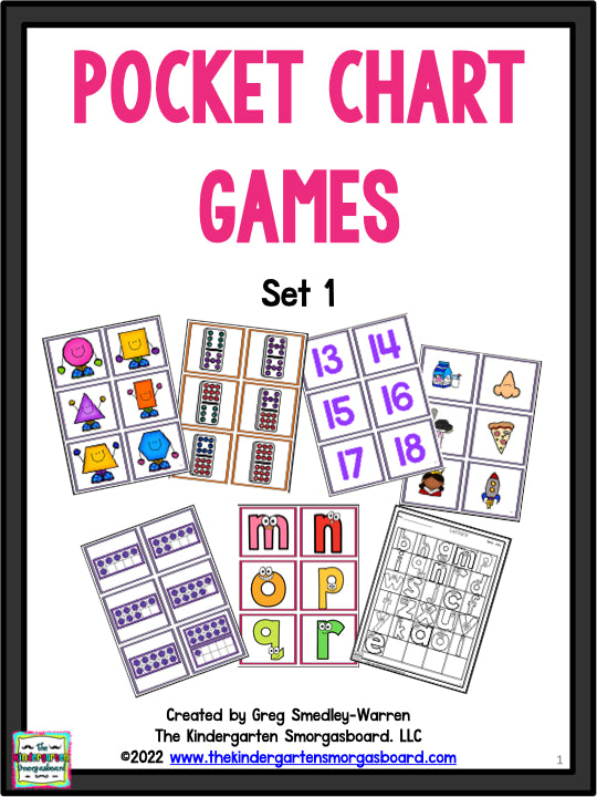 Pocket Chart Concentration Games: Set 1 – The Kindergarten Smorgasboard ...