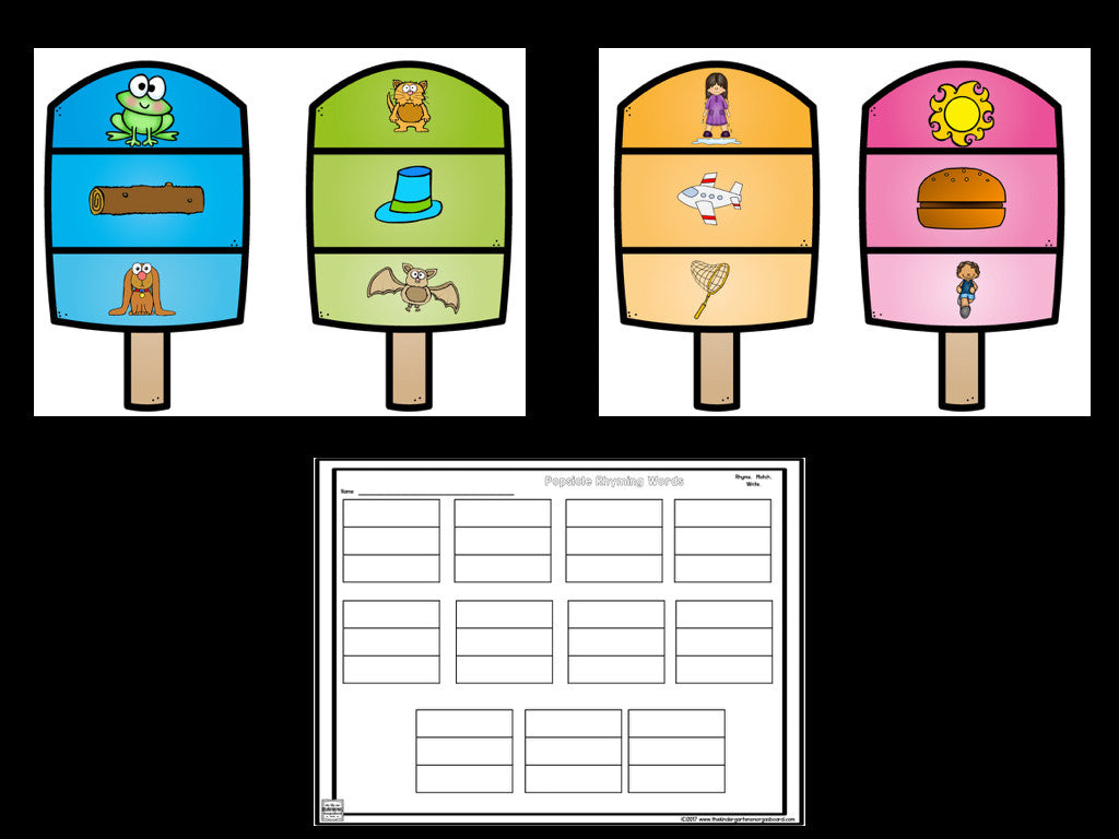 Popsicle Rhyming Words – The Kindergarten Smorgasboard Online Store