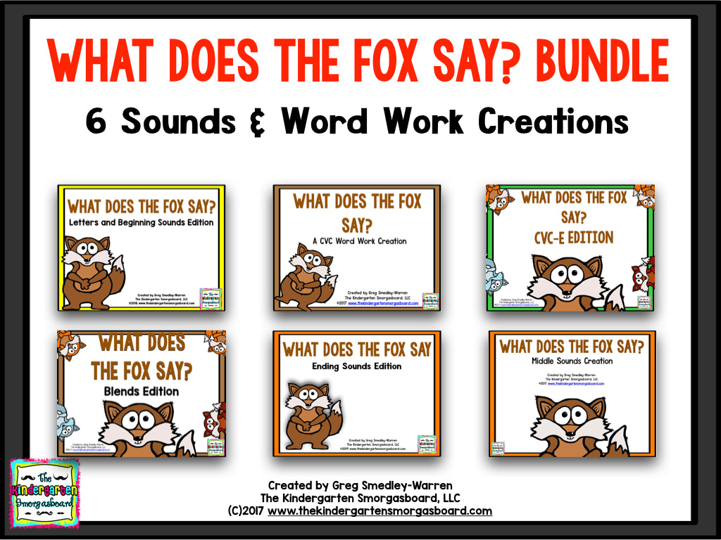 What Does the Fox Say? A Word Work BUNDLE! – The Kindergarten ...