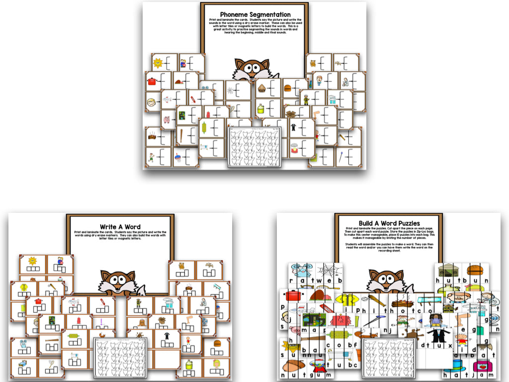 What Does the Fox Say? A CVC Word Creation – The Kindergarten ...