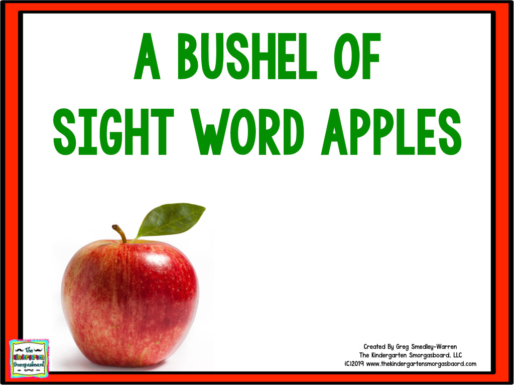 A Bushel Of Sight Word Apples – The Kindergarten Smorgasboard Online Store