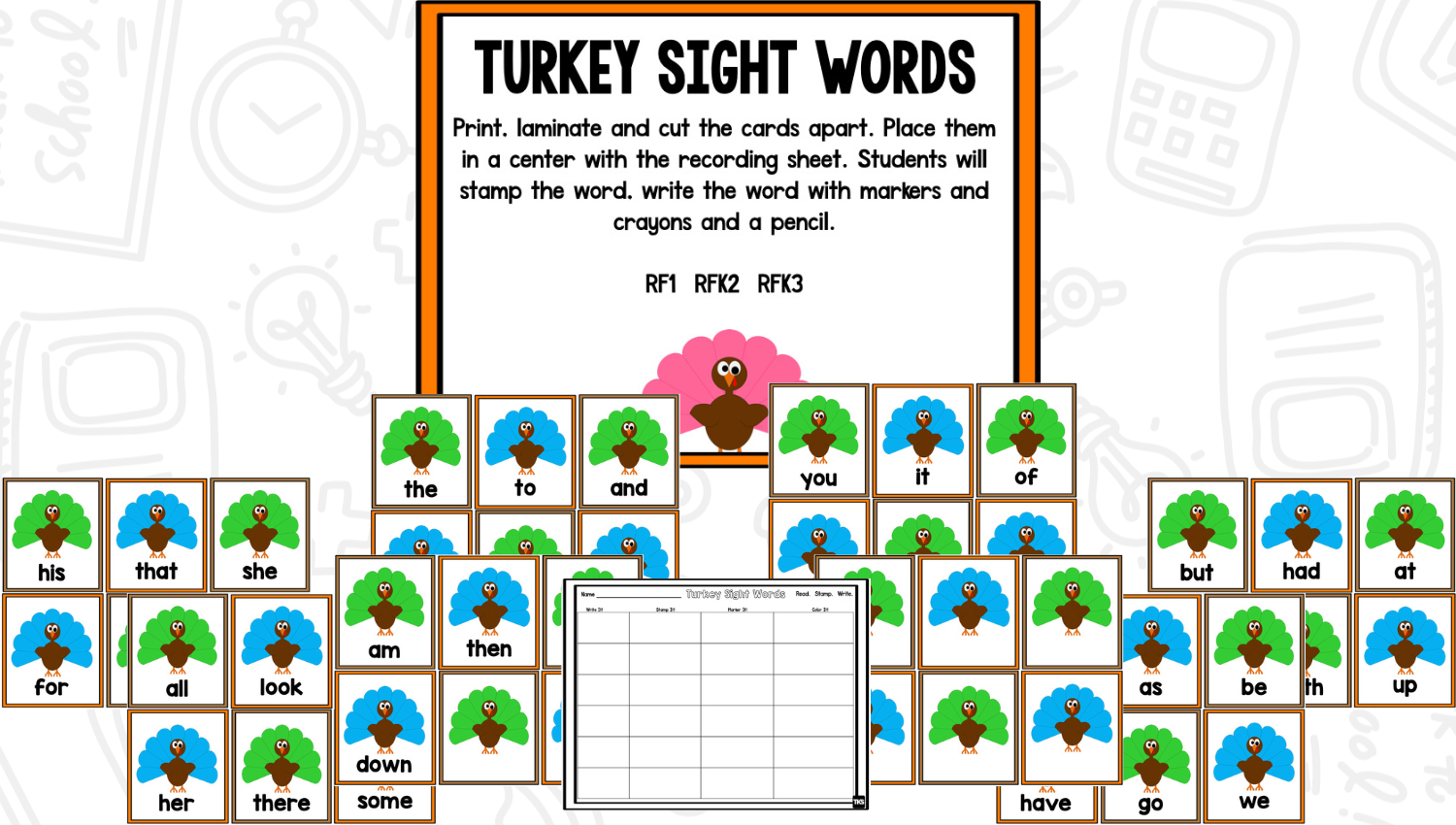 Thanksgiving Math and Literacy Centers – The Kindergarten Smorgasboard ...