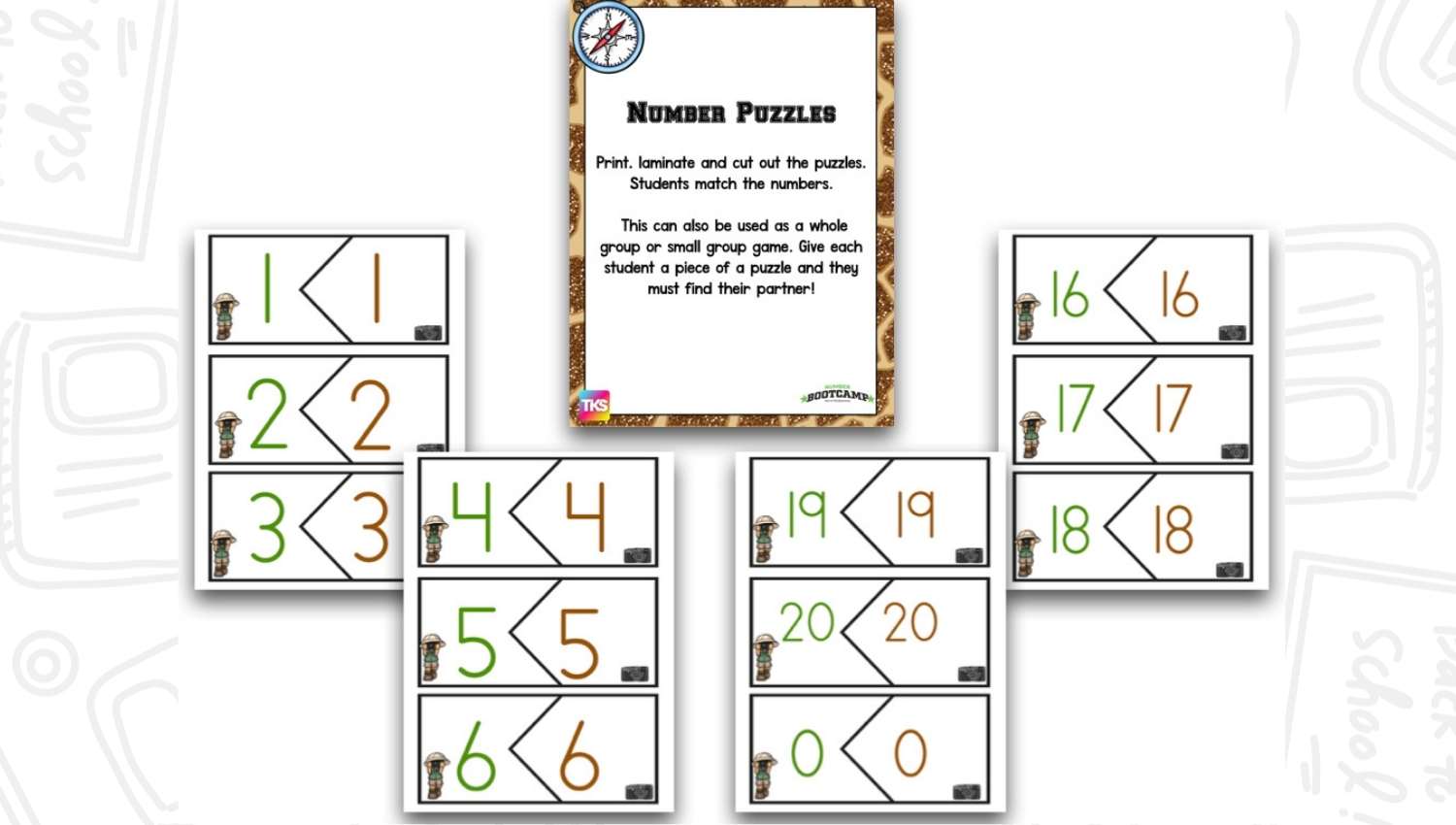 Number Bootcamp: Numbers and Counting 1-20 (Safari Theme) – The ...