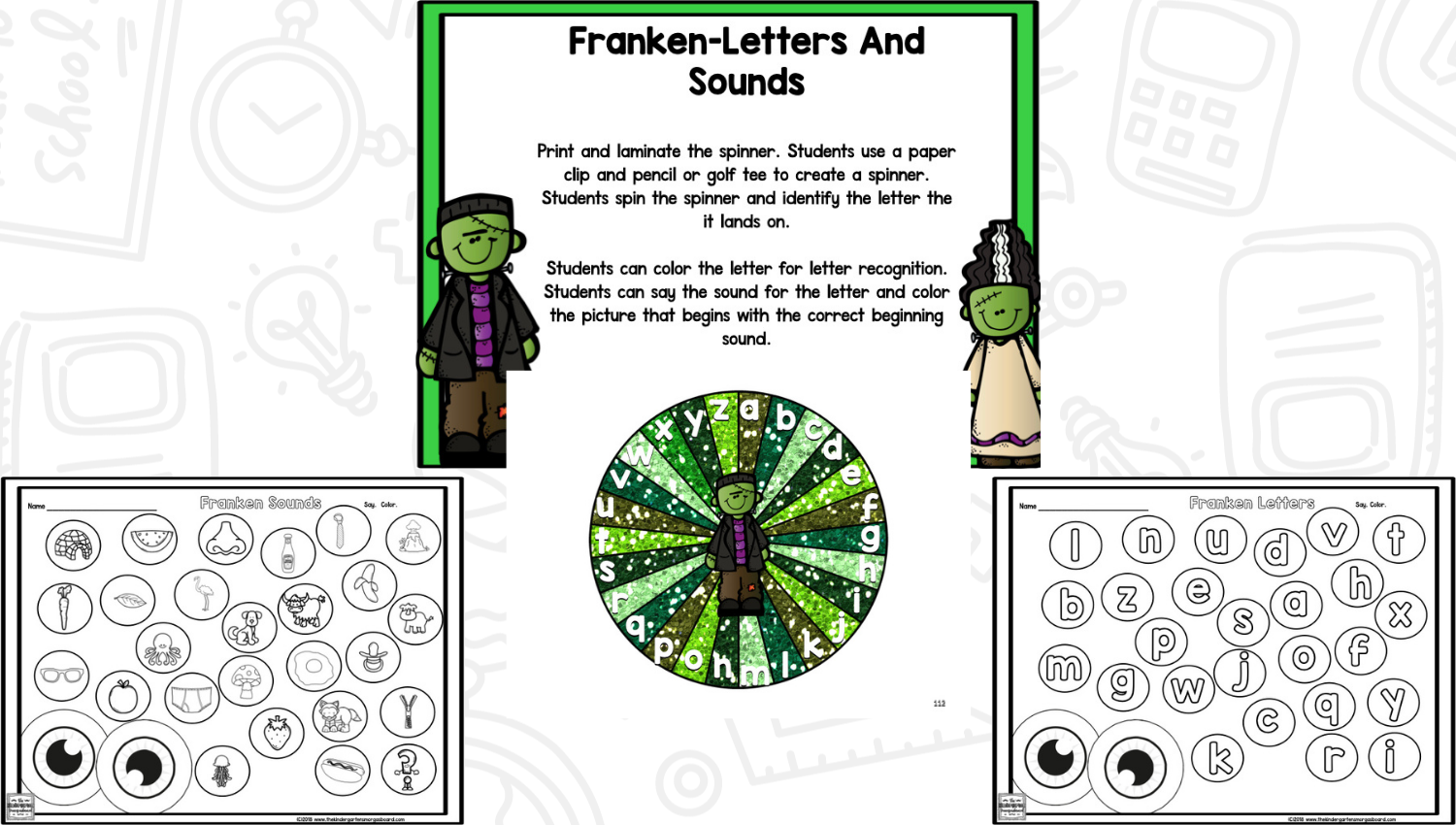 Frankenstein Halloween Math and Literacy Centers – The Kindergarten ...