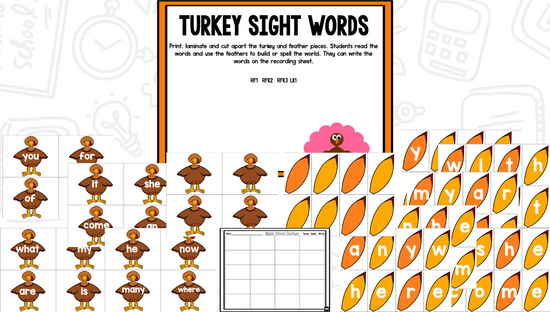 Thanksgiving Math and Literacy Centers – The Kindergarten Smorgasboard ...