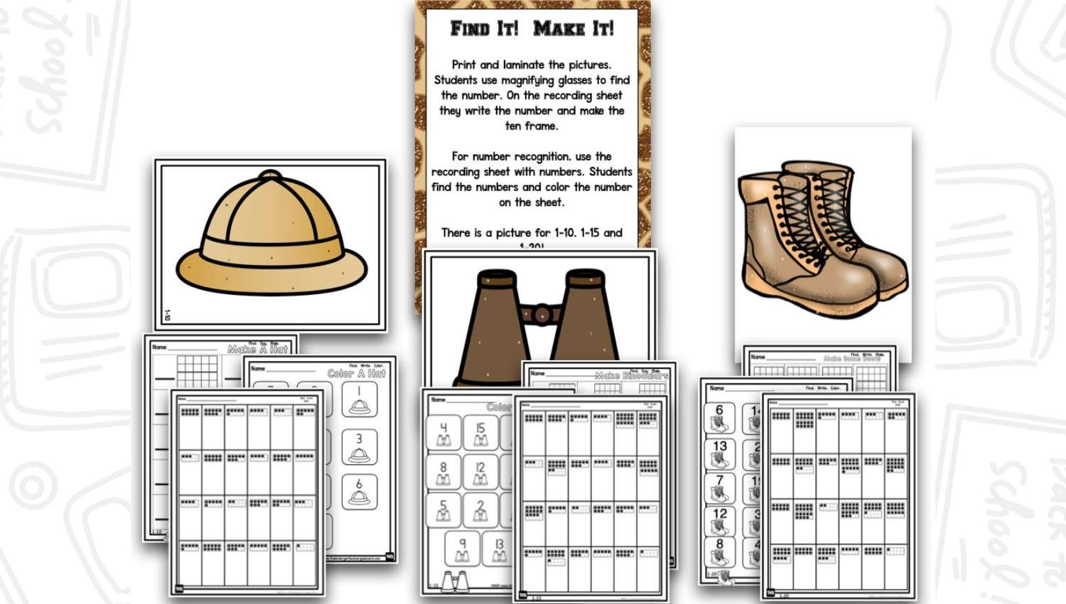 Number Bootcamp: Numbers and Counting 1-20 (Safari Theme) – The ...