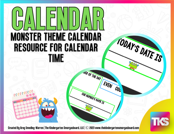 Calendar! I Must Ask You the Date (Monster Theme) – The Kindergarten ...