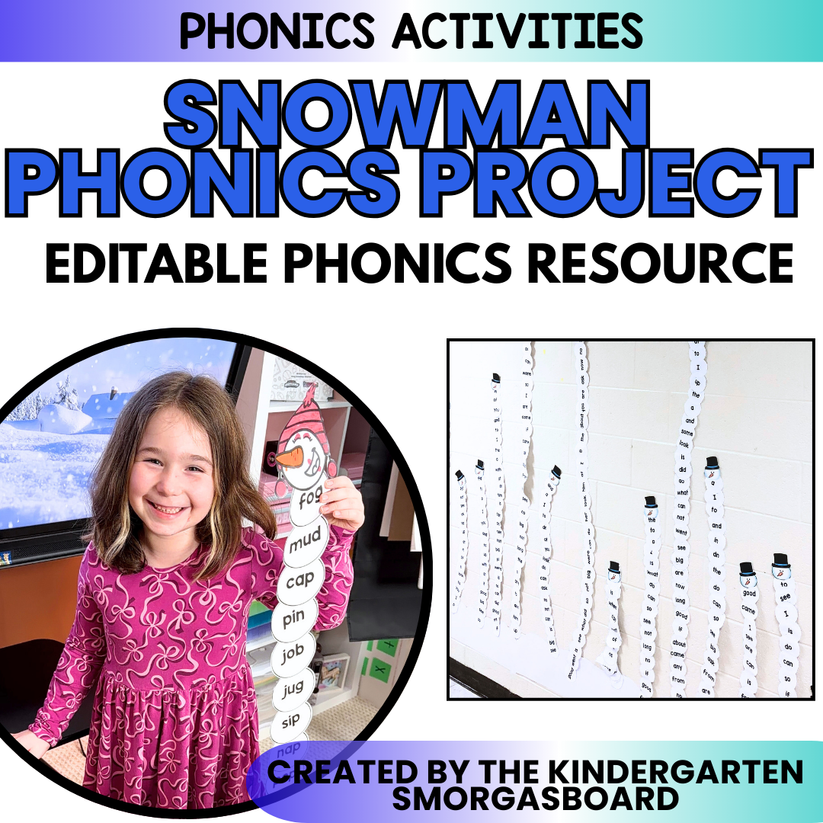 Snowman Craft: Editable Phonics Project And Snowman Activities – The ...