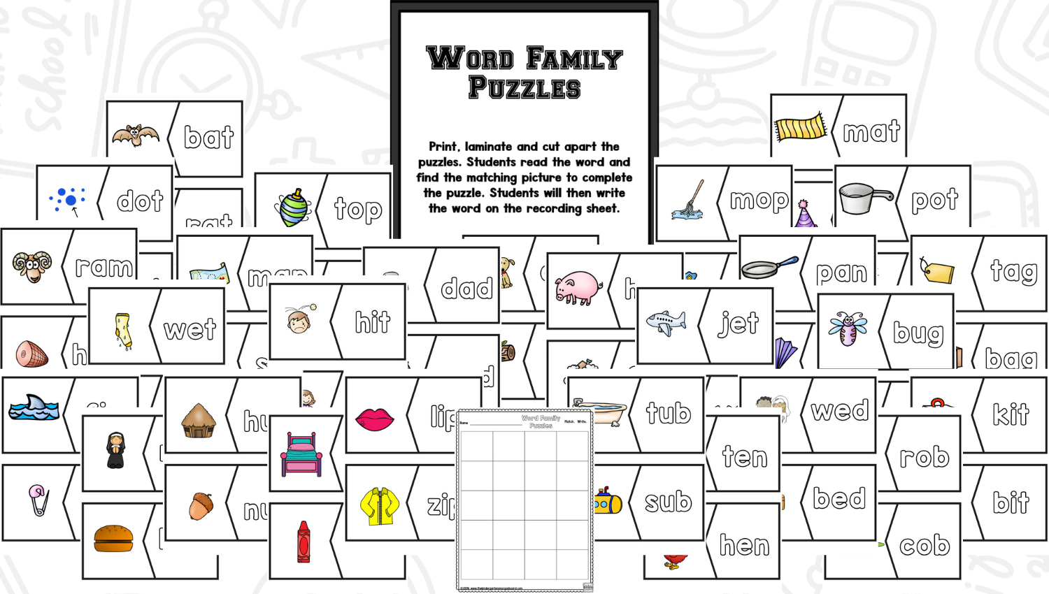 Word Family Bootcamp (No Theme) – The Kindergarten Smorgasboard Online ...