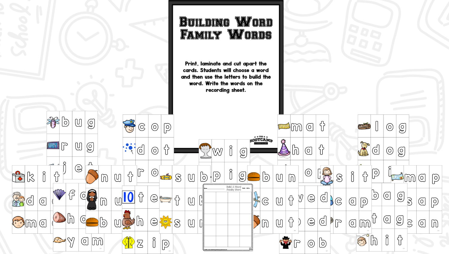 Word Family Bootcamp (Superhero Theme) – The Kindergarten Smorgasboard ...