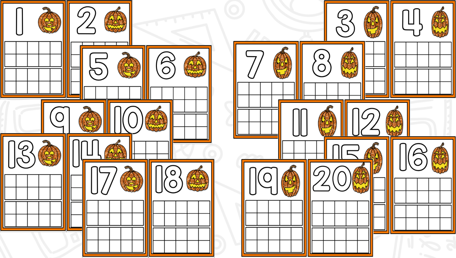 Halloween Ten Frame Cards – The Kindergarten Smorgasboard Online Store