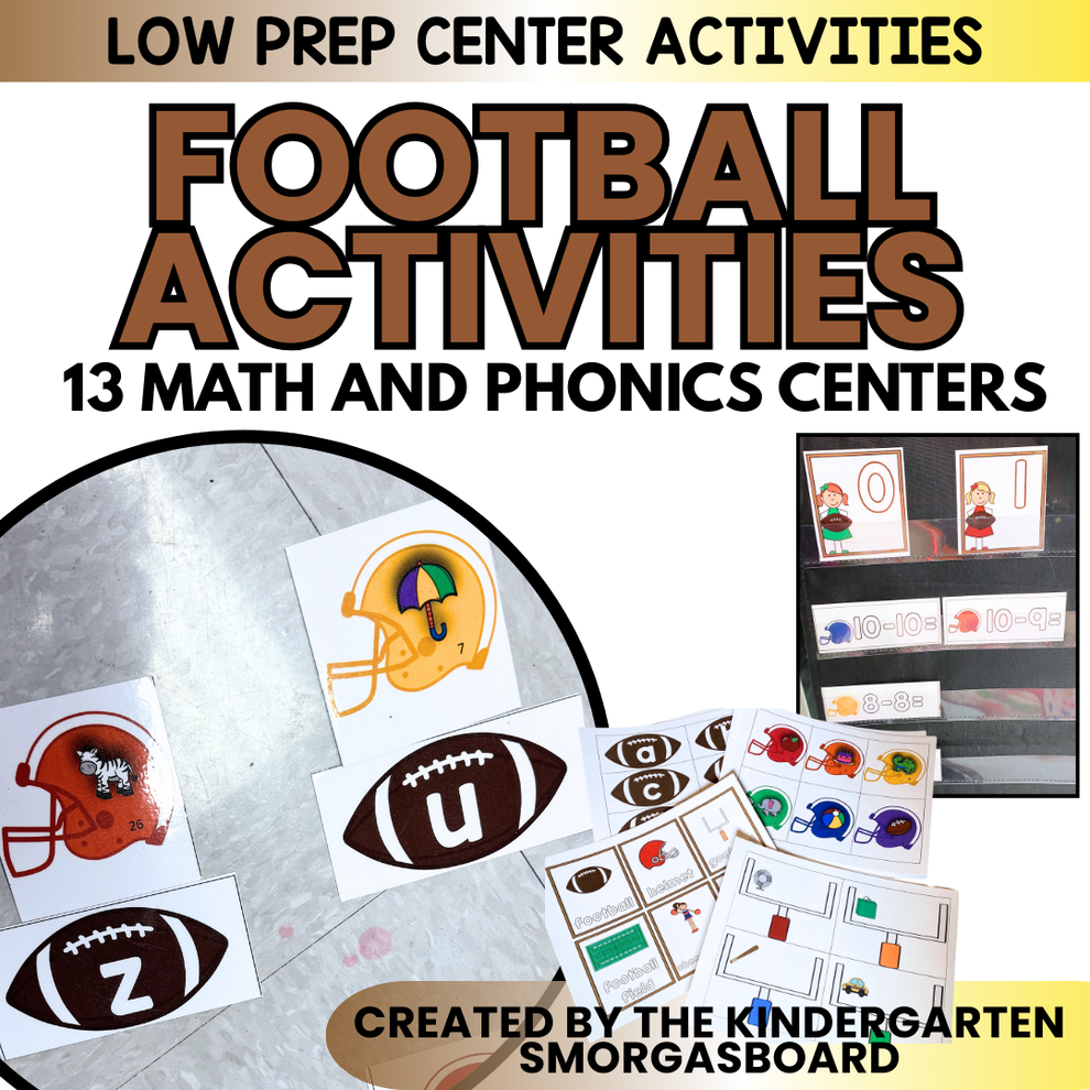 Football Math and Literacy Centers – The Kindergarten Smorgasboard ...