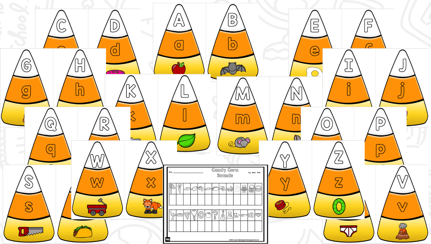 Candy Corn Letters and Sounds – The Kindergarten Smorgasboard Online Store