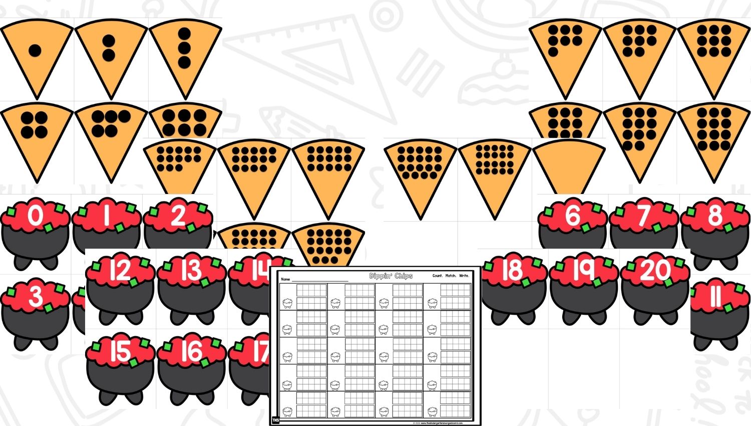 Dippin' Chips Numbers & Counting – The Kindergarten Smorgasboard Online ...