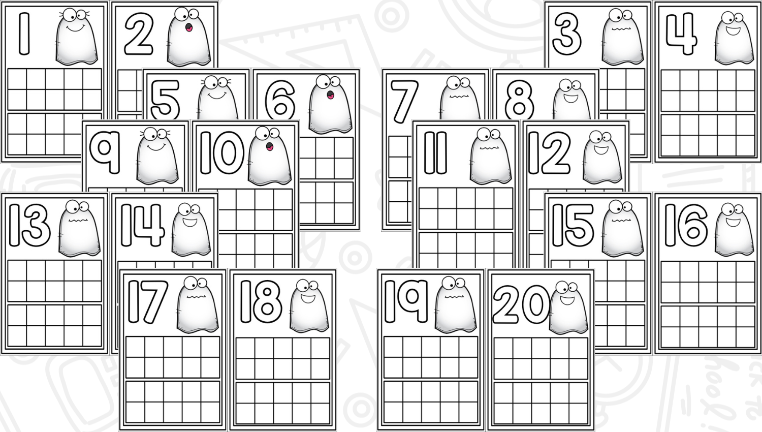 Halloween Ten Frame Cards – The Kindergarten Smorgasboard Online Store