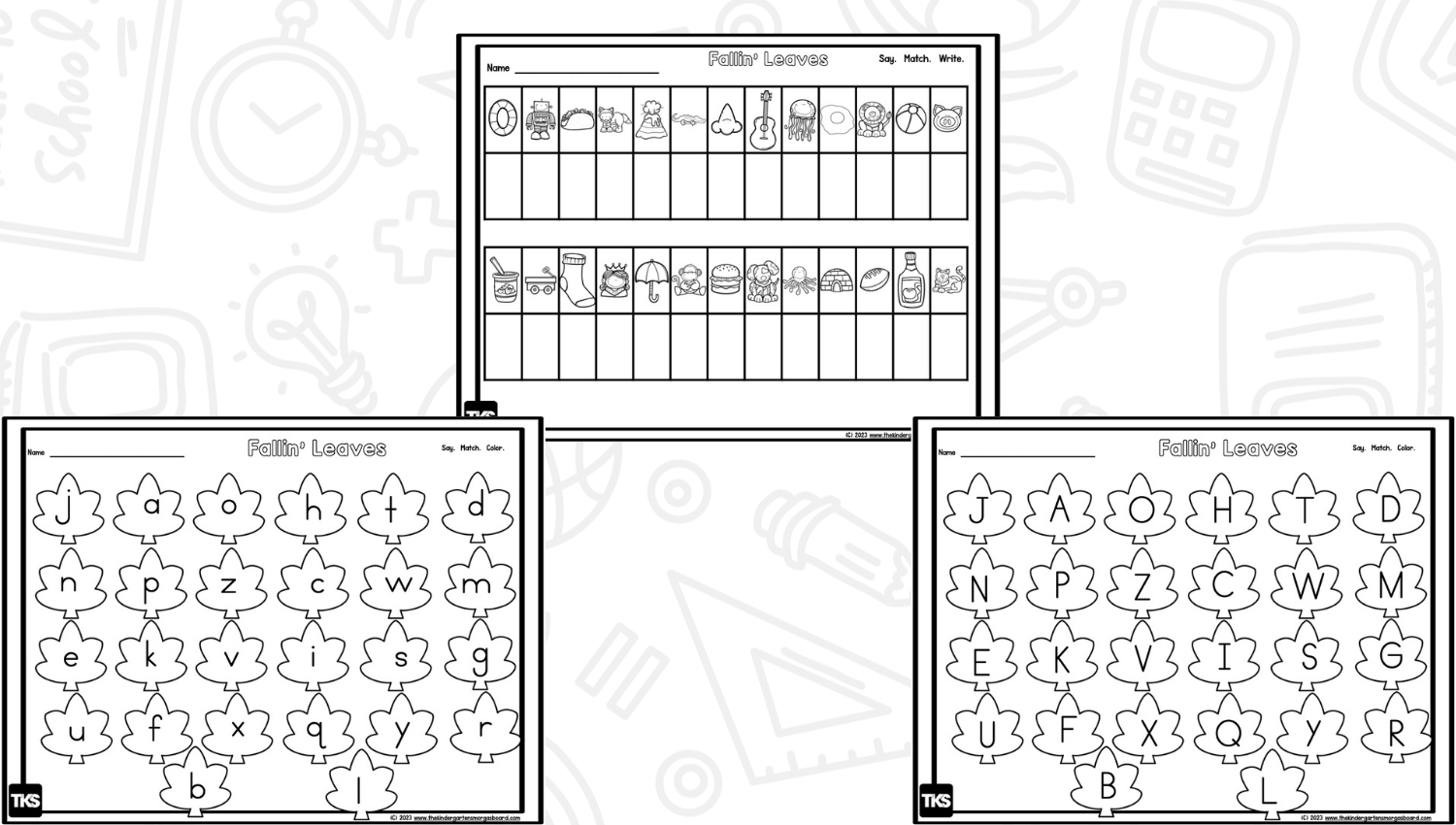 Falling Leaves Letters & Sounds Centers – The Kindergarten Smorgasboard ...