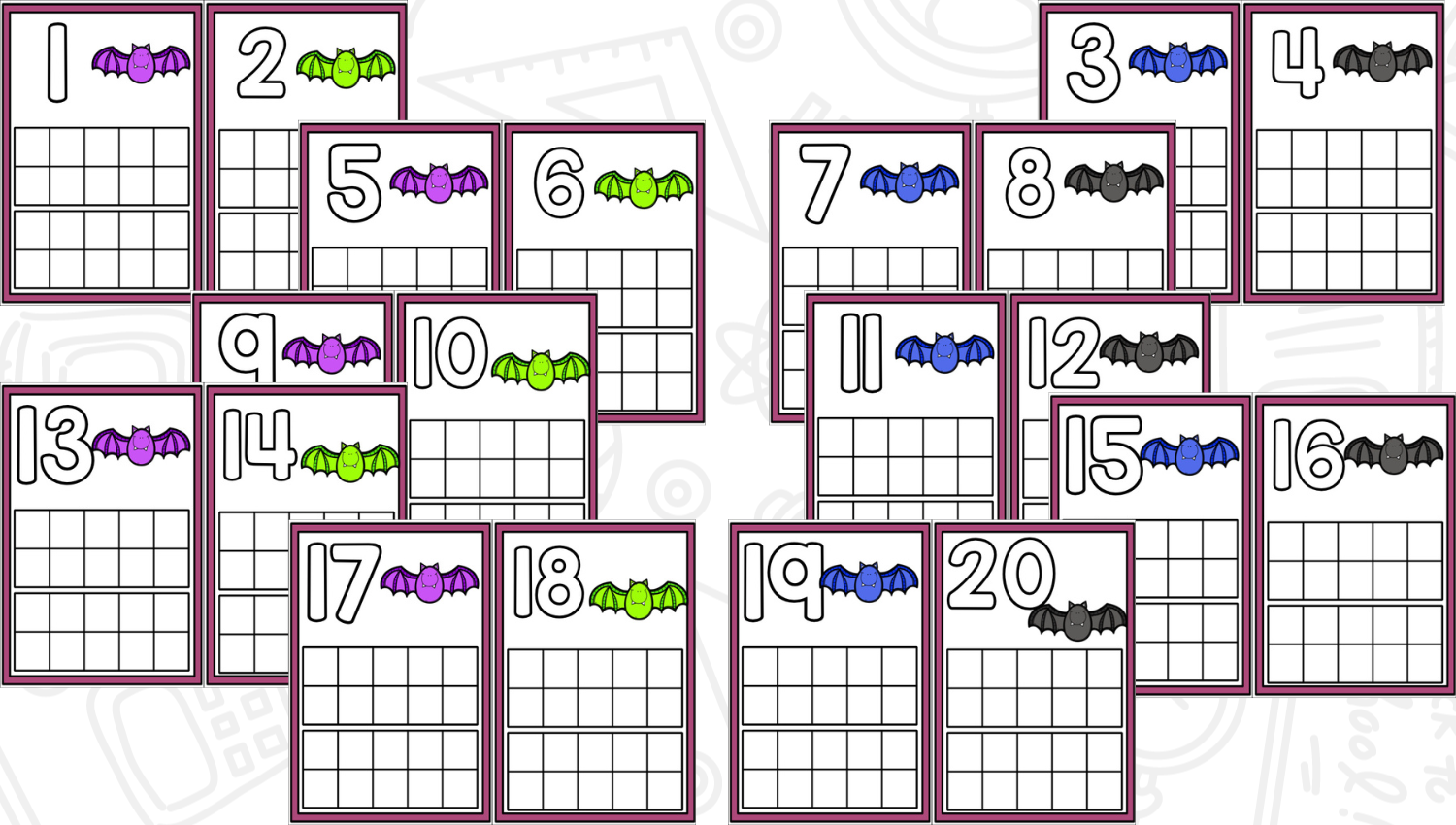 Halloween Ten Frame Cards – The Kindergarten Smorgasboard Online Store