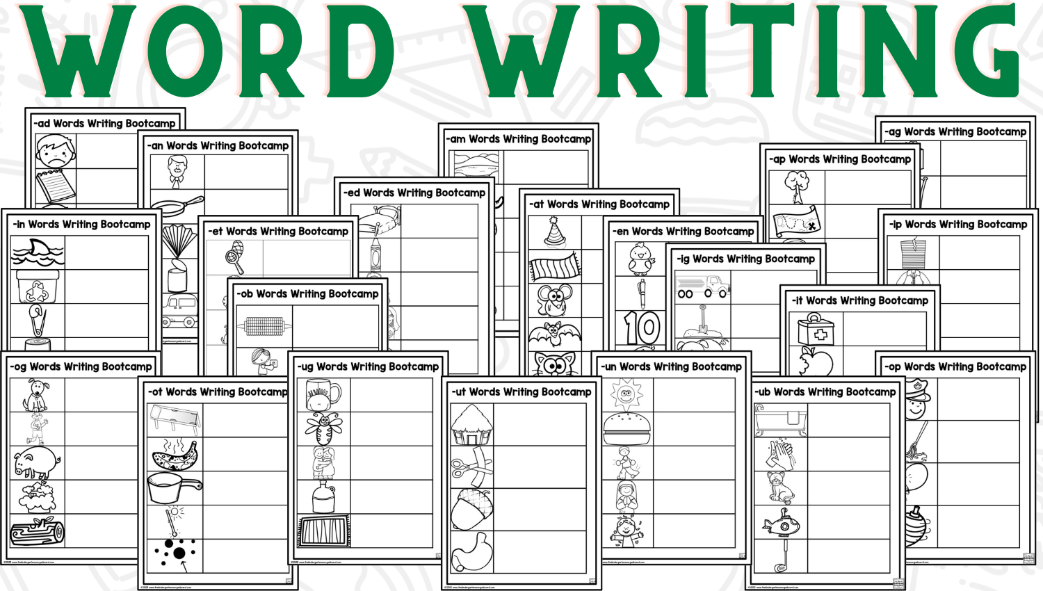 Word Family Bootcamp (No Theme) – The Kindergarten Smorgasboard Online ...