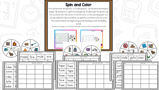 See It! Say it! Spell It! CVCE Words Phonics & Phonemic Awareness Acti ...