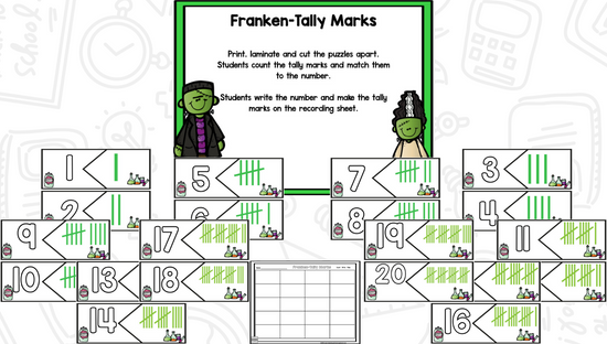 Frankenstein Halloween Math and Literacy Centers – The Kindergarten ...