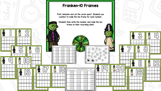Frankenstein Halloween Math and Literacy Centers – The Kindergarten ...