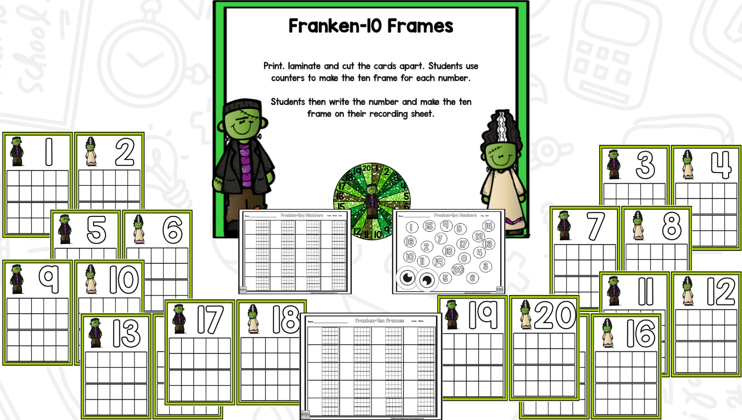 Frankenstein Halloween Math and Literacy Centers – The Kindergarten ...