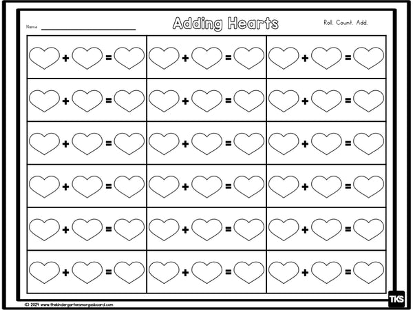 Adding Hearts Freebie – The Kindergarten Smorgasboard Online Store