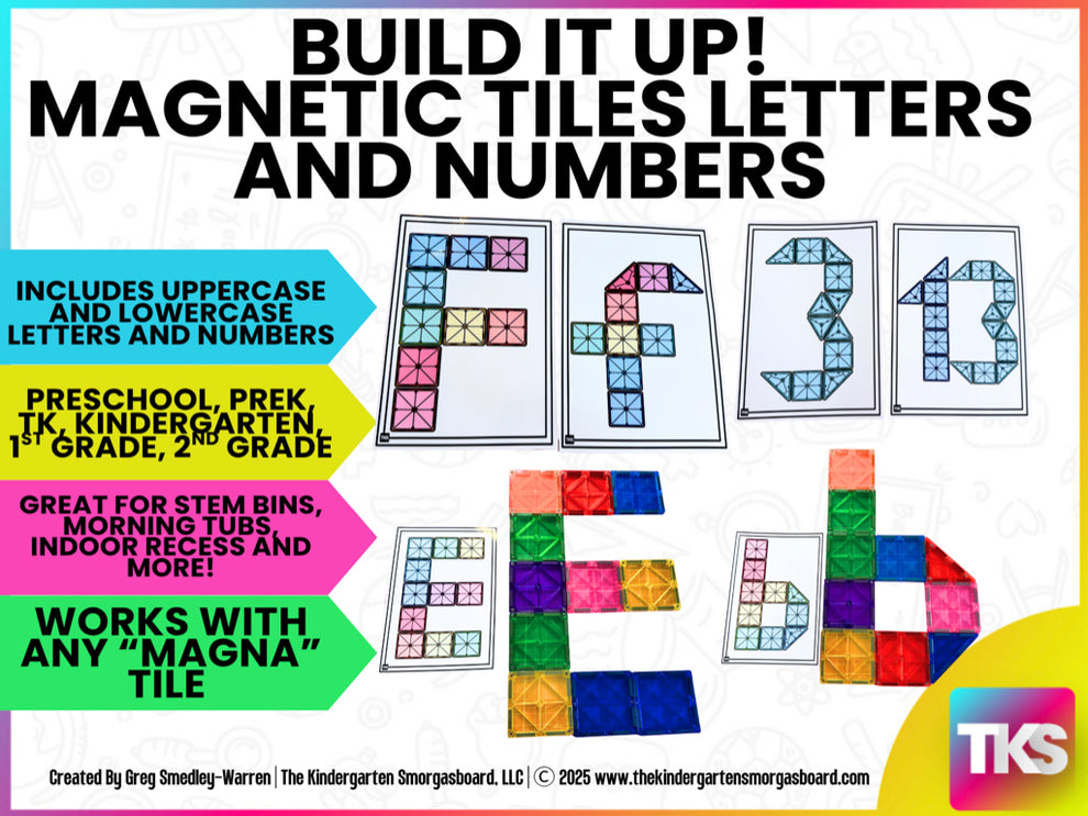 Build It Up! Magnetic Tiles Letters & Numbers – The Kindergarten ...