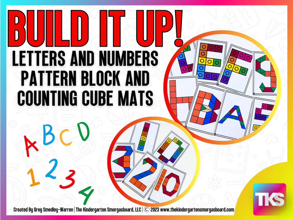 Build It Up! Letters & Numbers Pattern Block & Counting Cube Mats – The ...