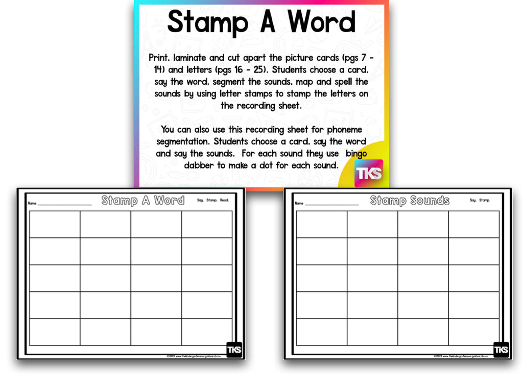 CVC Word Centers – The Kindergarten Smorgasboard Online Store