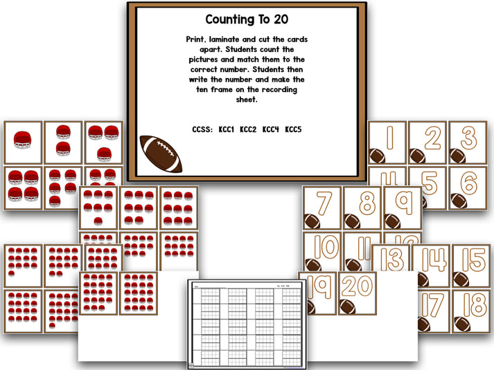 Football Math and Literacy Centers – The Kindergarten Smorgasboard ...