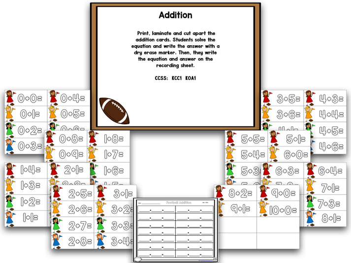 Football Math and Literacy Centers – The Kindergarten Smorgasboard ...
