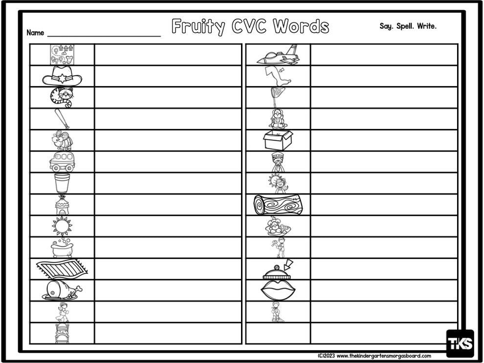 Fruity CVC Words – The Kindergarten Smorgasboard Online Store