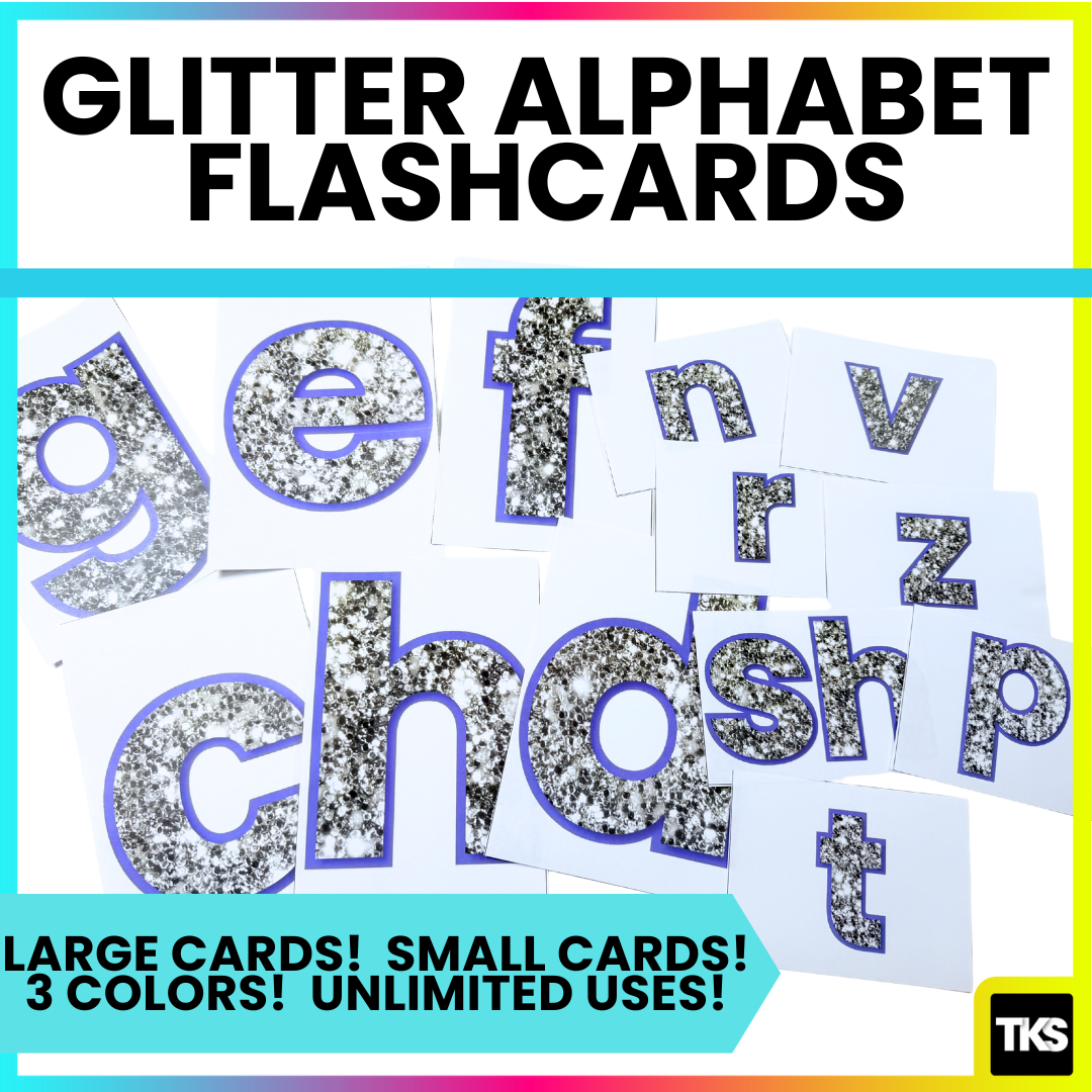 Glitter Letter Cards – Alphabet Cards for Phonics, Centers, and Small ...