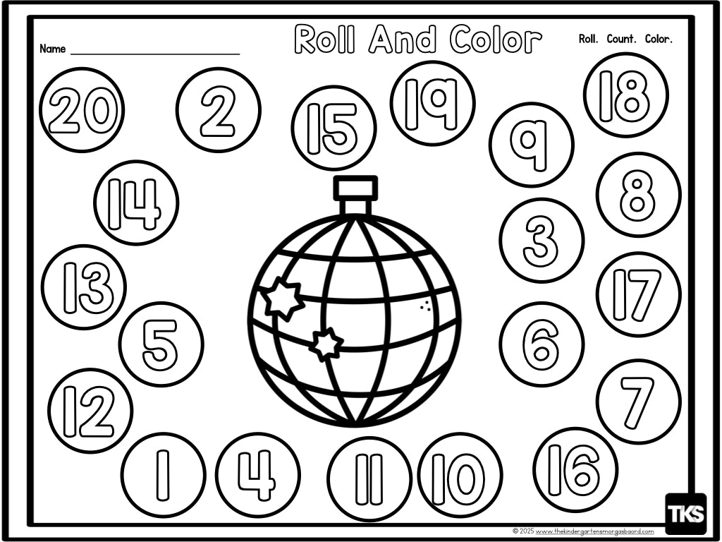 Happy New Year Roll and Color FREEBIE! – The Kindergarten Smorgasboard ...