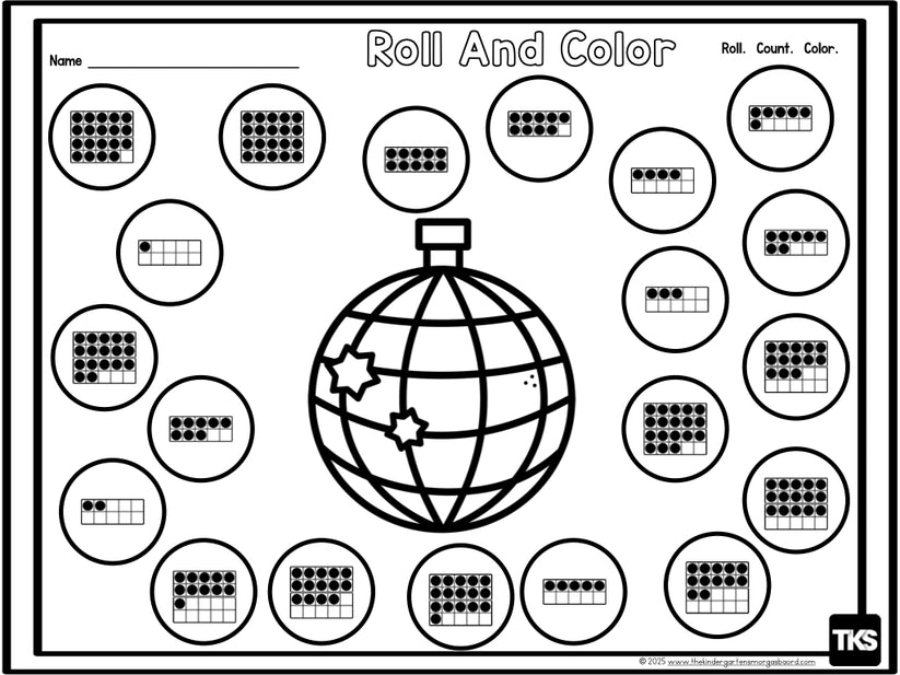 Happy New Year Roll and Color FREEBIE! – The Kindergarten Smorgasboard ...