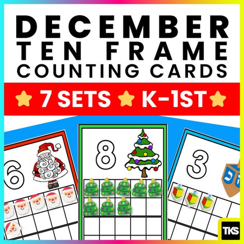 December Ten Frame Cards – The Kindergarten Smorgasboard Online Store