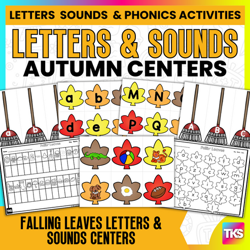 Falling Leaves Letters & Sounds Centers – The Kindergarten Smorgasboard ...
