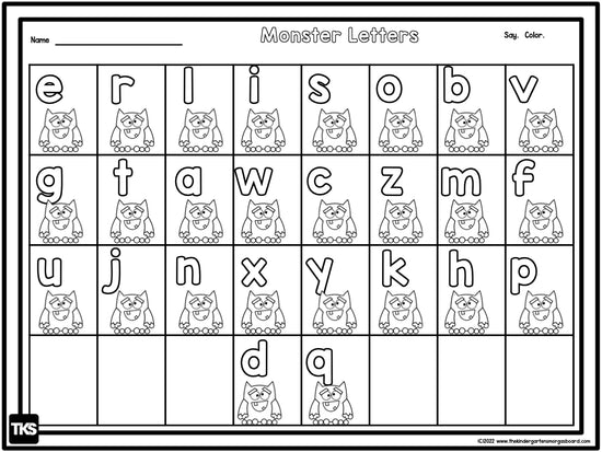 Monster Mash Letter Recognition FREEBIE! – The Kindergarten ...