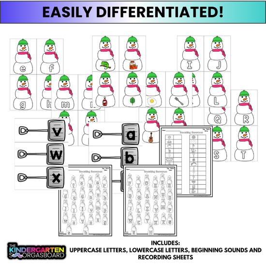 Snowman Activities: Letters And Sounds – The Kindergarten Smorgasboard ...